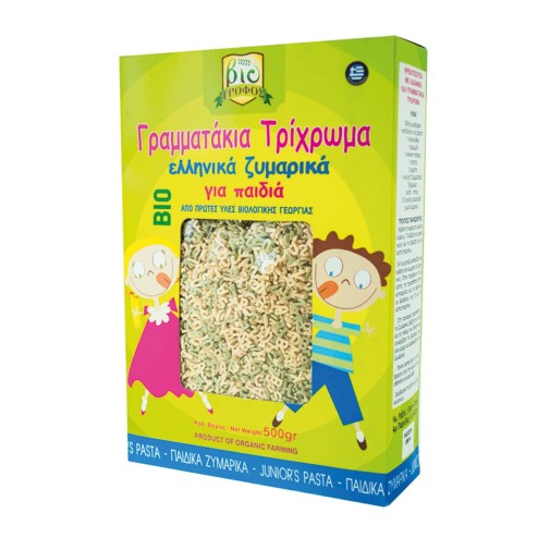 Βιολογικά Παιδικά Ζυμαρικά Τρίχρωμα Γραμματάκια 500gr Βιοτροφός | Pure ...