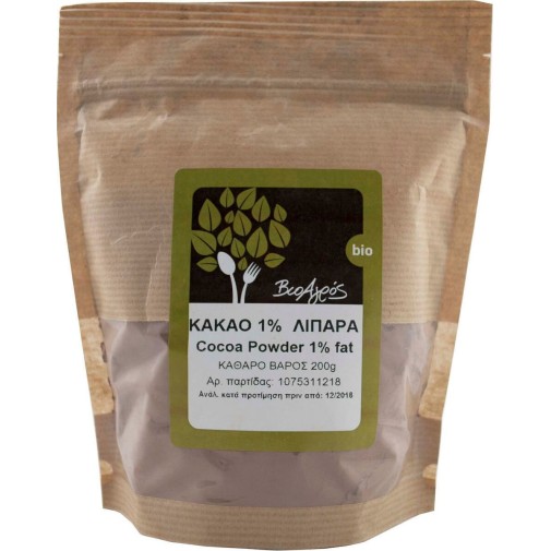 Κακάο 1% Λιπαρά 200gr Βιο Αγρός | Pure Natural